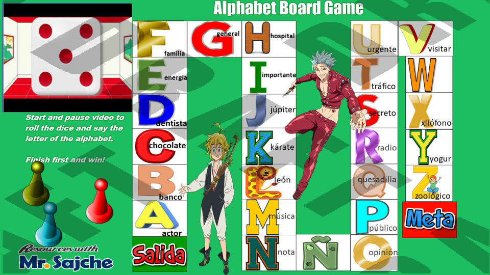 Board Game: The alphabet in Spanish - Mi Clase Divertida