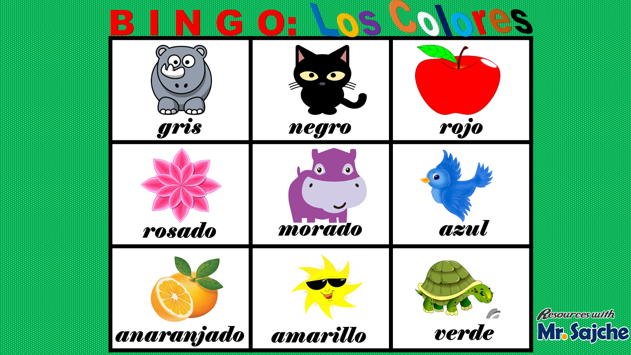 Bingo: Los Colores - Mi Clase Divertida